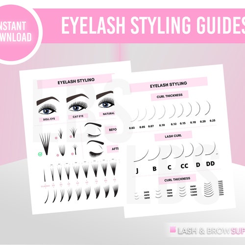 Eyelash Style Guides Lash Guide Eyelash Form Printable | Etsy