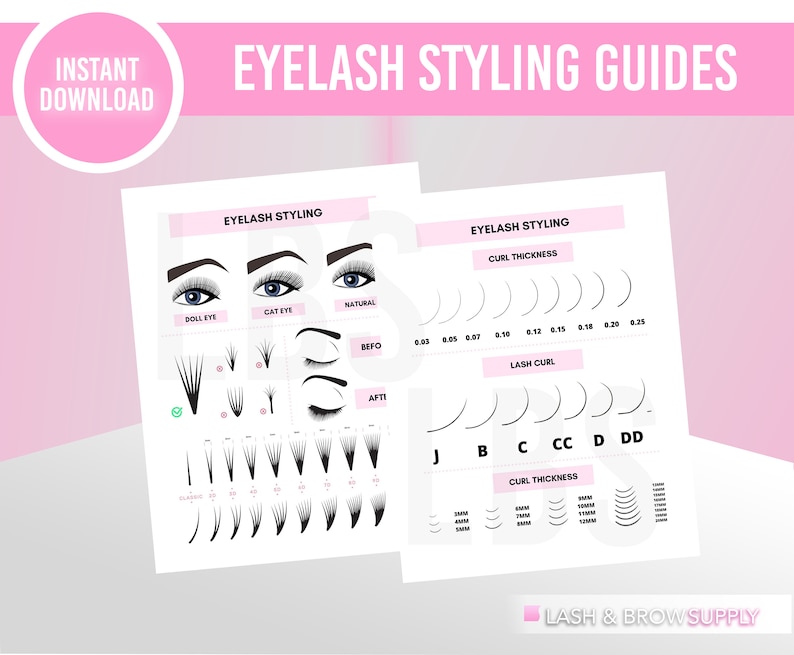 Eyelash Style Guides Lash Guide Eyelash Form Printable - Etsy