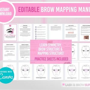Editable Microblading Manual, Brow Mapping Guide, Microblading Practice ...