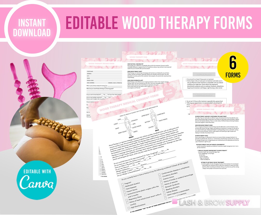 Wood Therapy Forms, Maderoterapia, Wood Therapy Pdf, Editable Intake ...