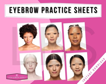 Eyebrow Practice Sheets, Brow Mapping, Microblading Practice ...