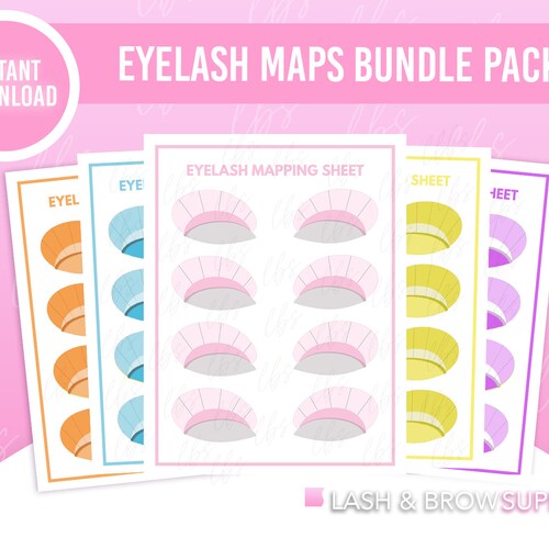 Eyelash Map Sheets Eyelash Styling Guides Printable Lash - Etsy