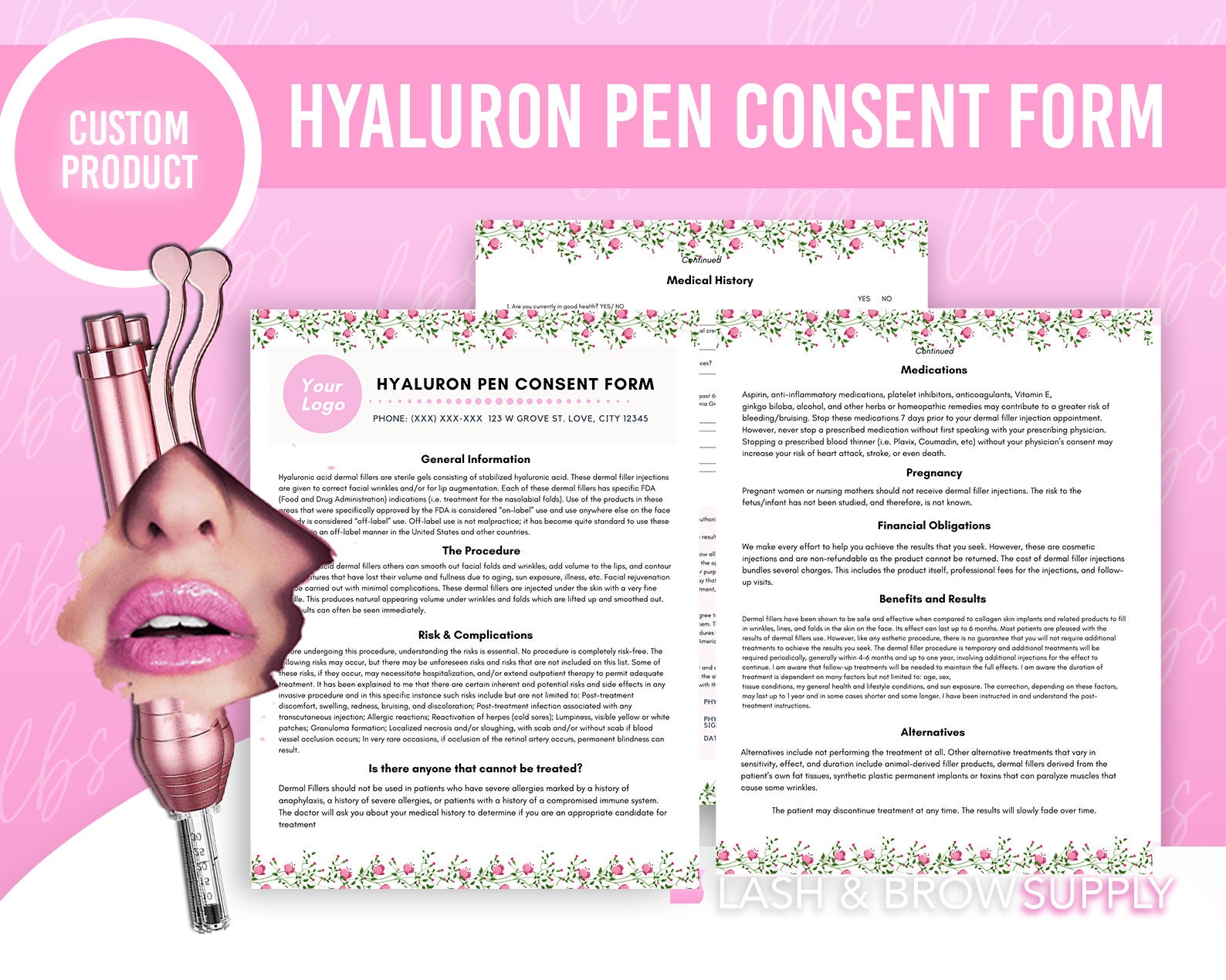 Hyaluron Pen Consent Form Instant Download Client Record | Etsy