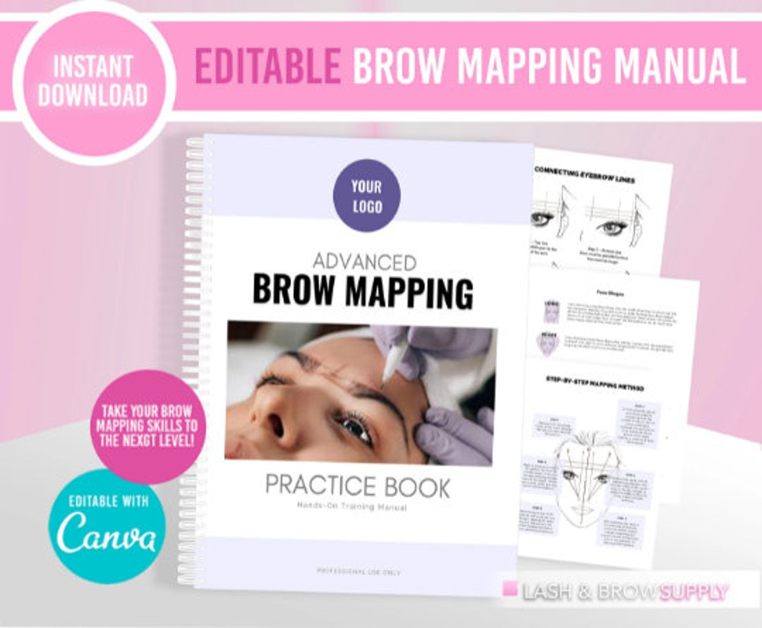 Editable Brow Mapping, Mapping Practice, Microblading Practice, PMU ...