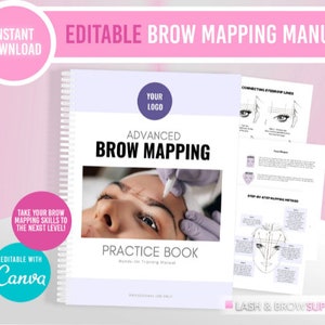 Editable Brow Mapping, Mapping Practice, Microblading Practice, PMU ...