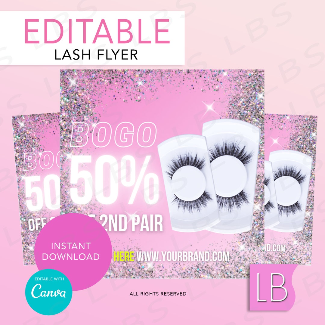 DIY Editable Eyelash Extension Class Flyer, Instant Download, Eyelash ...