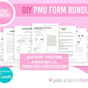 Pmu Forms, Microblading Forms, Pmu, Printable Client Forms, Client ...