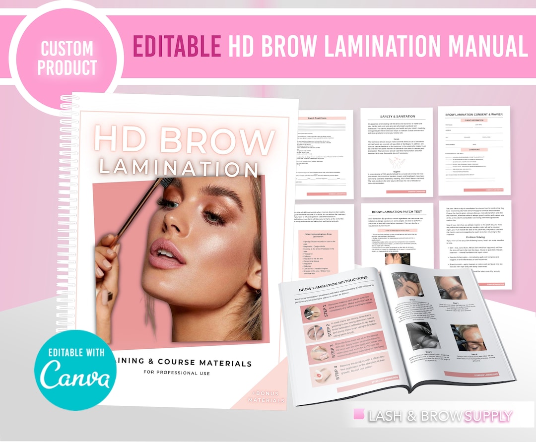 Editable Brow Lamination, Training Manual, Eyebrows, Laminated Eyebrows ...