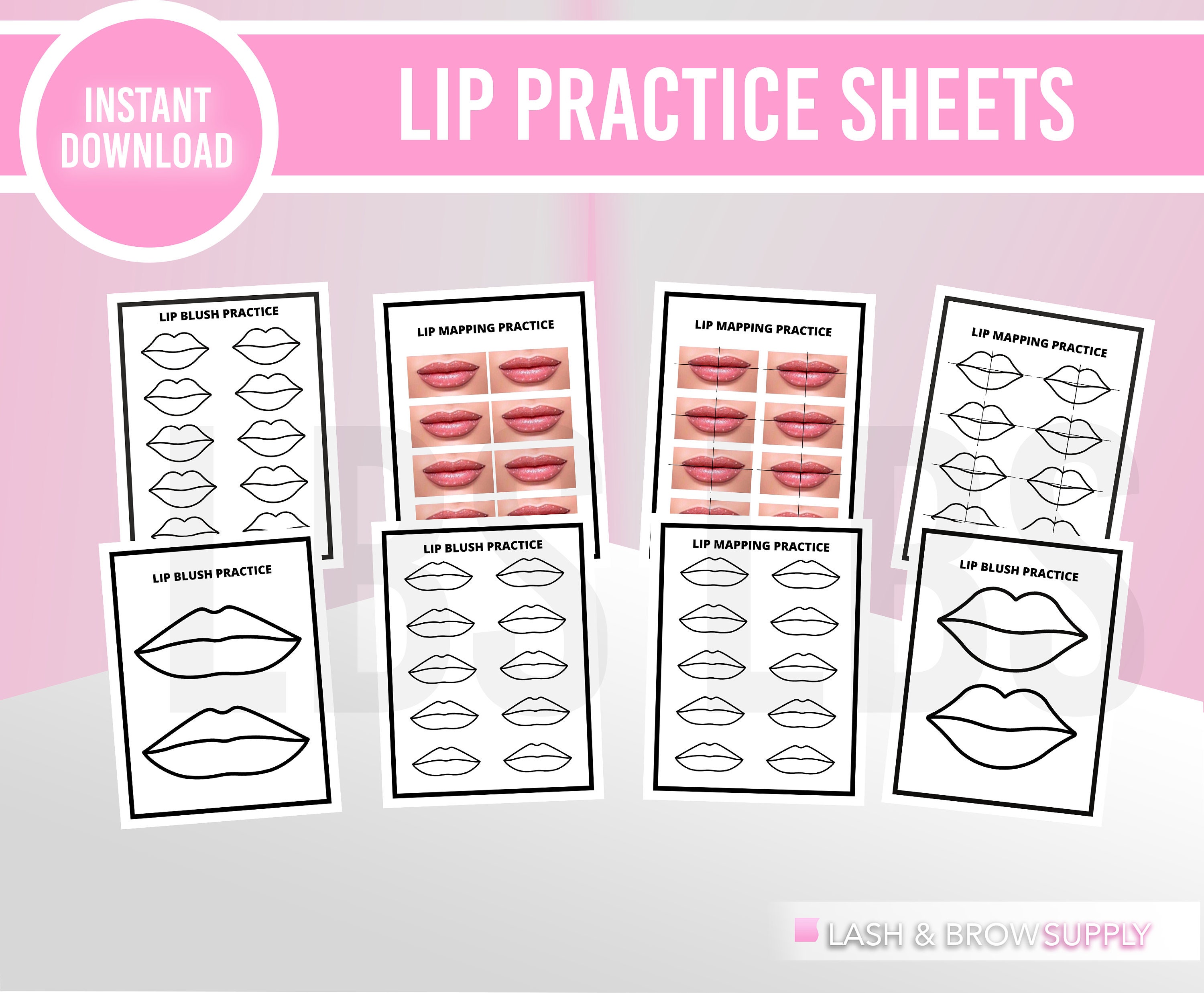 Lip Blush Practice, Lip Mapping, Hyaluron Pen Lip Mapping, Lip Blush ...
