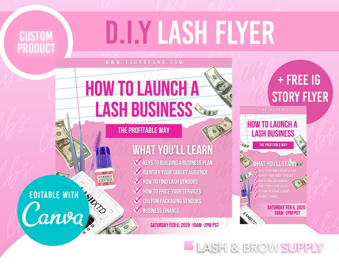 Editable Eyelash Extension Class Flyer, Eyelash Tech, Flyer for Lashes ...