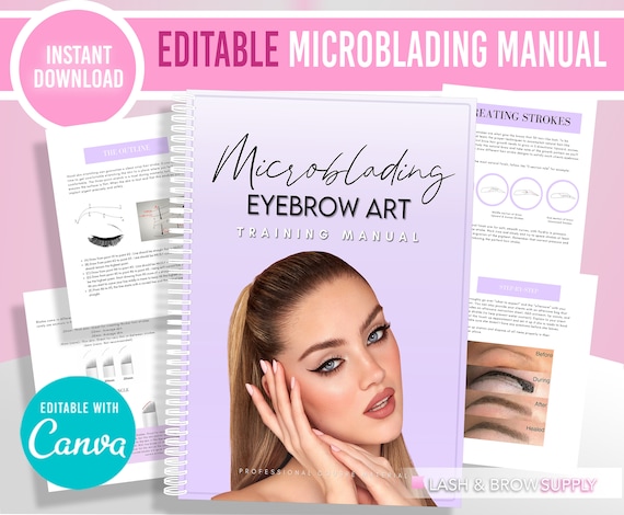 Editable Microblading Manual Microblading Stroke Practice - Etsy