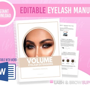 Editable Volume Eyelash Manual, Eyelash Training, Lash Class, Custom ...