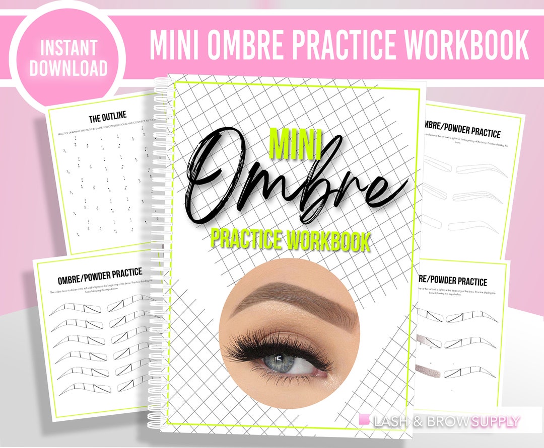 Ombre Brow Practice Workbook, Brow Practice, Ombre Practice, Eyebrow ...