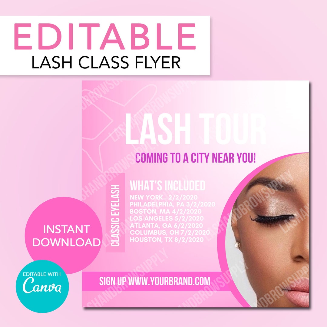 DIY Editable Eyelash Extension Class Flyer, Instant Download, Eyelash ...