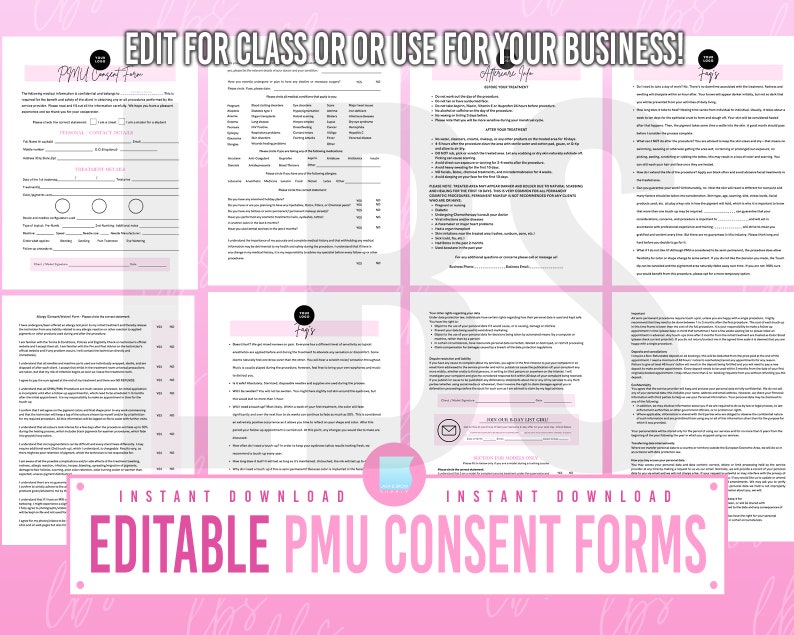 Editable PMU Consent Forms Faq Medical Consent Instant - Etsy