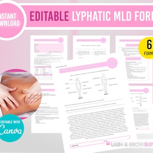 Lymphatic Massage Forms, MLD, Mld Manual Lymphatic Drainage, Editable ...