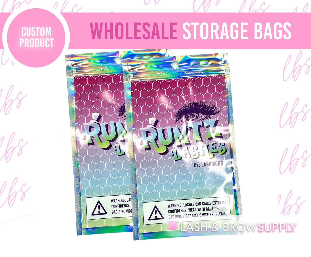 Eyelash Storage Bags for Mink Eyelash Line, Eyelash Laser Zip Bags ...