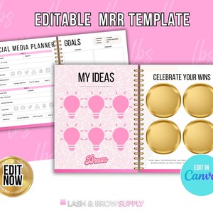 MRR Business Workbook, Business Planner, PLR, Editable Business ...