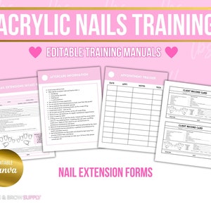 Acrylic Nails Training Manual, Acrylic Nail Extensions Training Manual, Editable Acrylic Nails ...