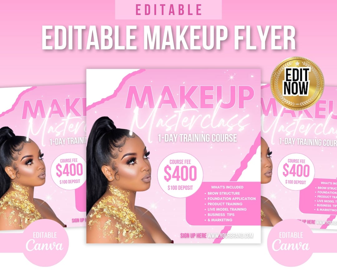 Makeup Training Flyer, MUA Training Flyer, Cosmetology, Makeup, Face ...