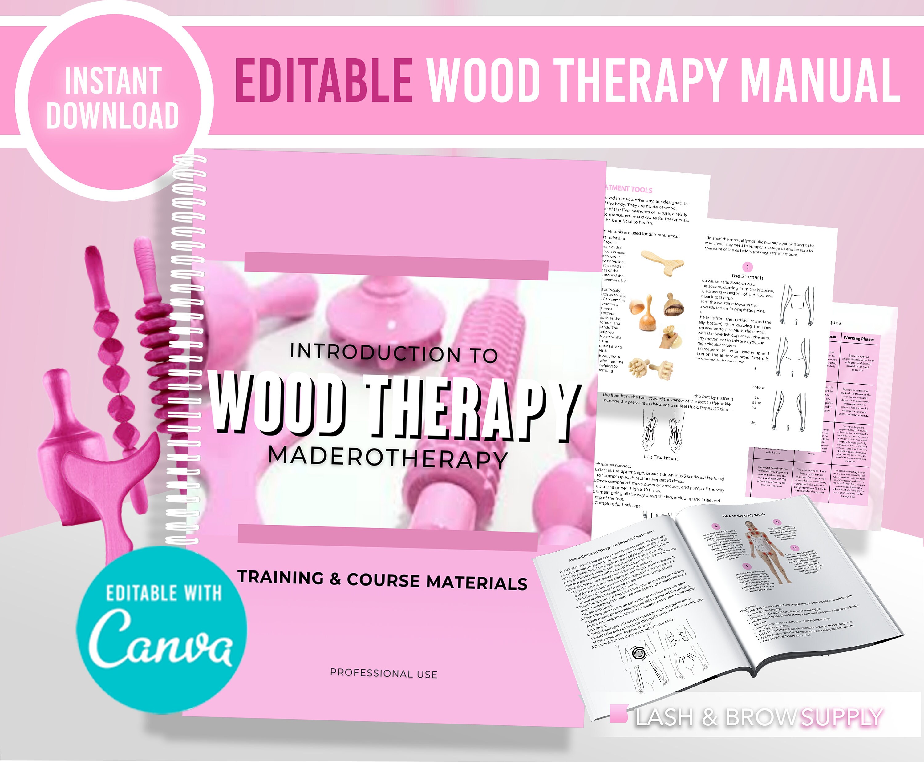 Wood Therapy Training Manual, Editable Wood Therapy, Maderoterapia ...
