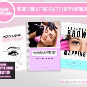 Microblading Manual, Brow Mapping Guide, Microblading Stroke Practice ...
