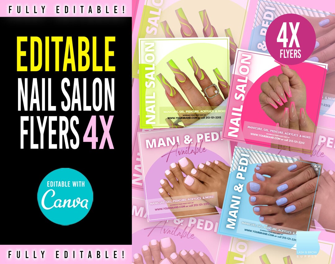 Nail Salon Flyers, Nail Flyer, Manicure Flyer, Flyer Template, Pedicure ...