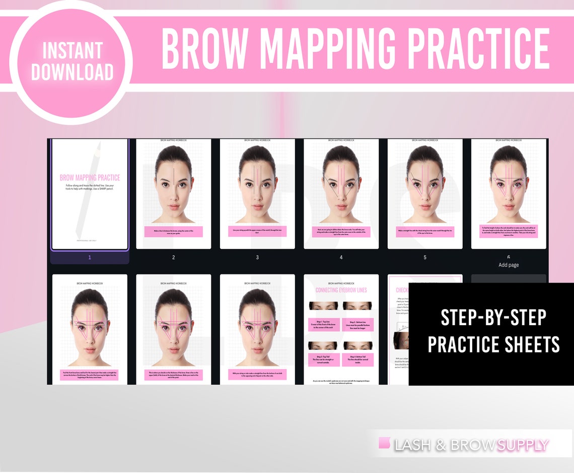 Brow Mapping Mapping Practice Microblading Practice PMU | Etsy