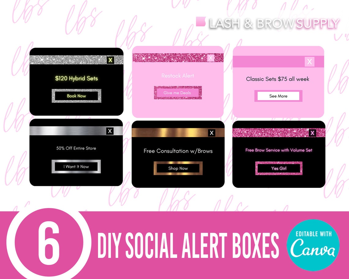 DIY Alert Message Boxes Alert Boxes Social Media Beauty - Etsy