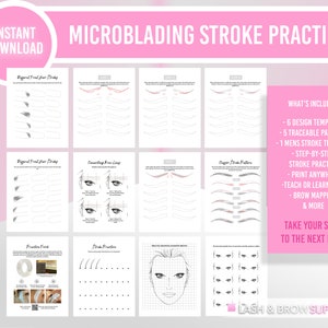 Microblading Stroke, Microblading Practice, PMU Training, PMU, Hair ...