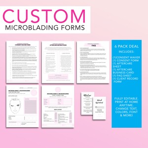 DIY Editable Microblading Forms, Instant Download, Printable Client ...