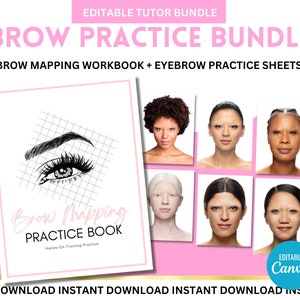 Editable Brow Mapping, Mapping Practice, Microblading Practice, PMU ...