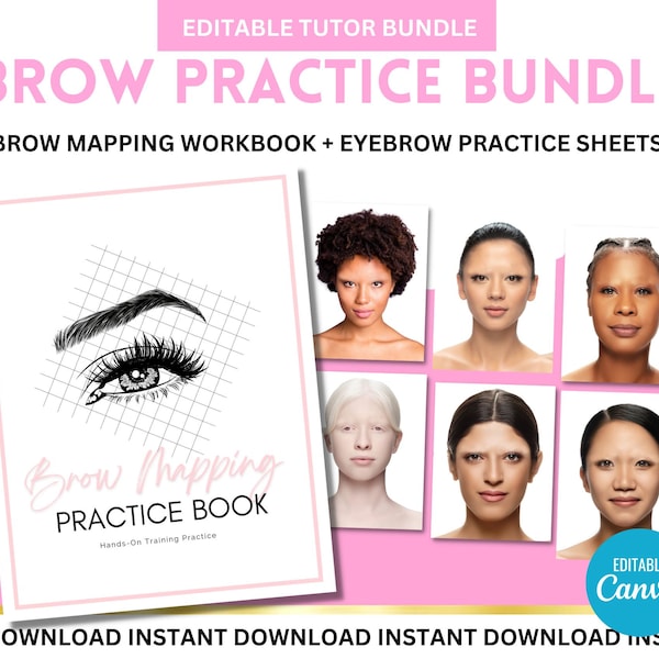 Printable Brow Practice Sheets - Etsy