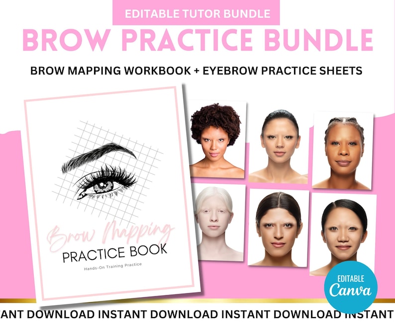 Editable Brow Mapping Mapping Practice Microblading - Etsy