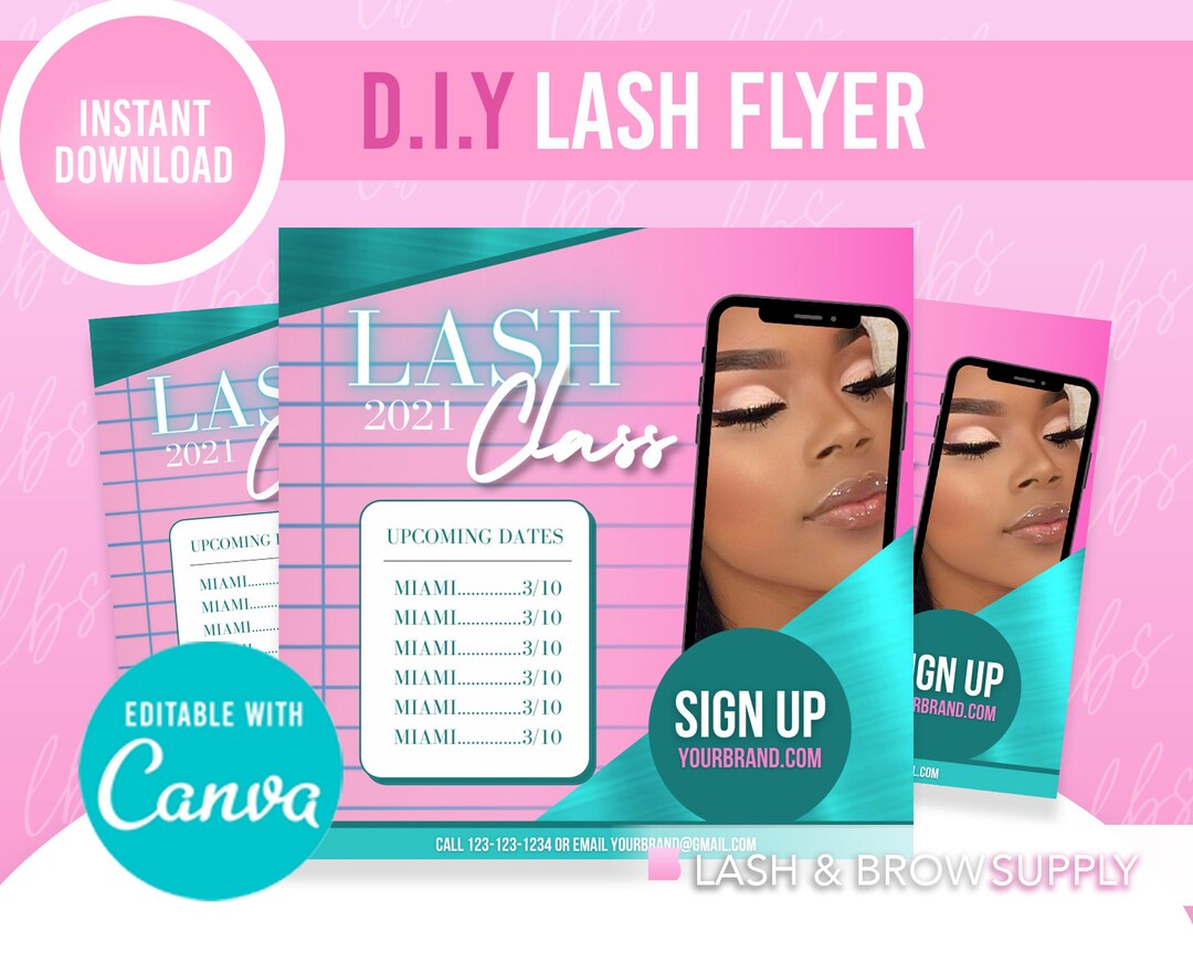 Editable Eyelash Extension Class Flyer, Eyelash Tech, Lash Flyer, Flyer ...