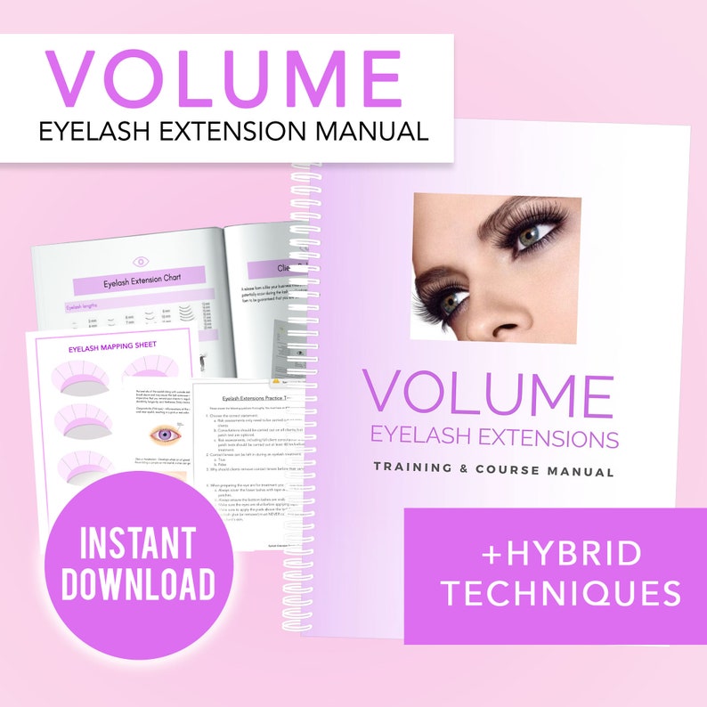 Volume Eyelash Extension Training Manual, Instant Download, Custom ...