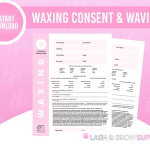 Wax Forms, Waxing Forms, Esthetician Forms, Waivers, Consent Forms ...