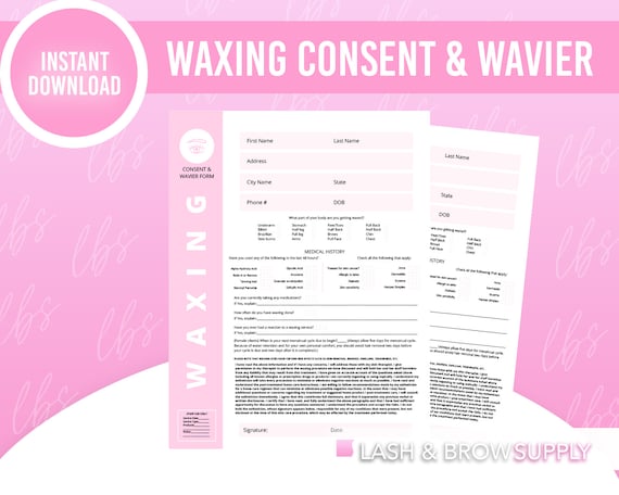 Wax Forms Waxing Forms Esthetician Forms Waivers Consent | Etsy