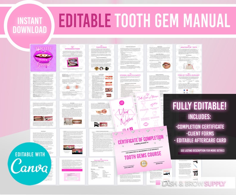 Tooth Gems Manual Editable Teeth Whitening Manual Teeth - Etsy