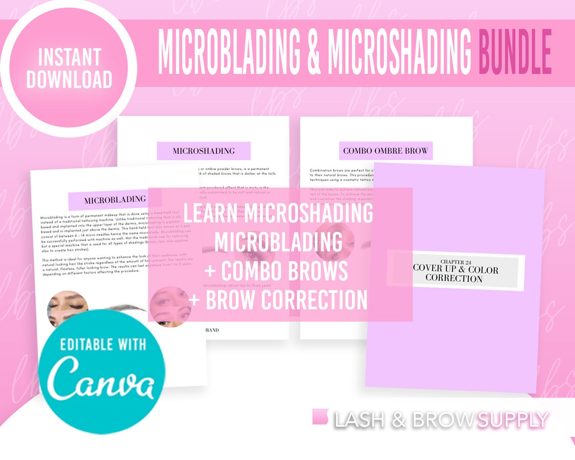 Editable Microblading Manual Microshading Manual Combo Brow - Etsy