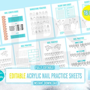 Acrylic Nail Ratio Practice Sheets, Acrylic Nails Bead Practice ...