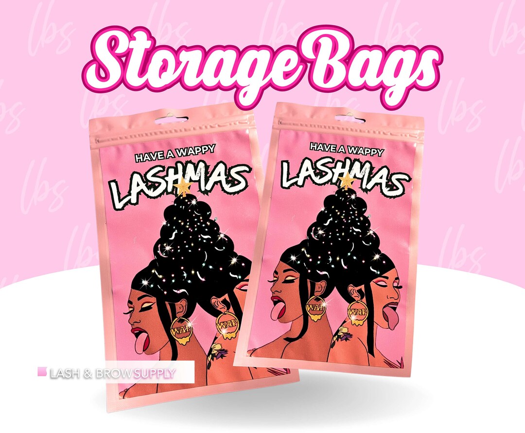 Custom Eyelash Storage Bags, Mink Eyelash Line, Mylar Bags, Party Bags ...