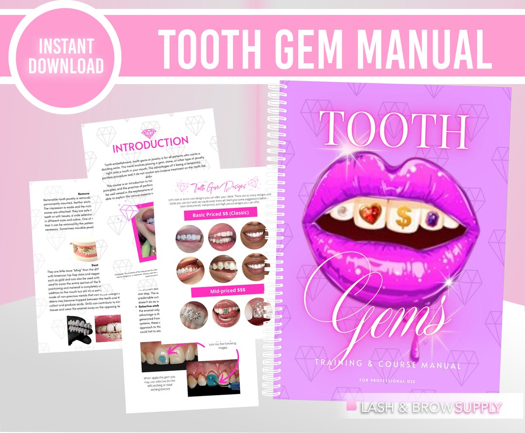 Tooth Gems Manual, Teeth Gems Course, Tooth Jewelry Application ...