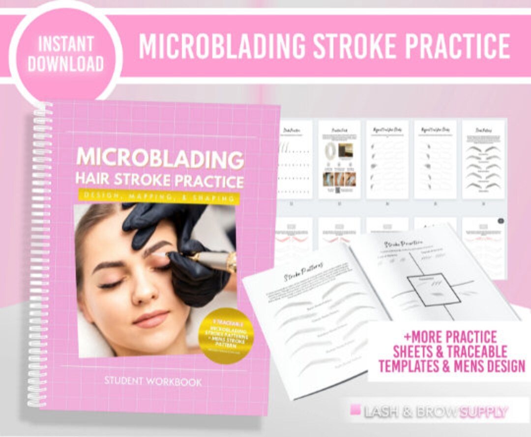 Microblading Stroke Practice PDF, Microblading Practice, PMU Training ...