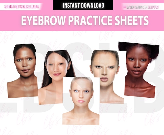 Eyebrow Practice Sheets Brow Mapping Microblading Practice - Etsy