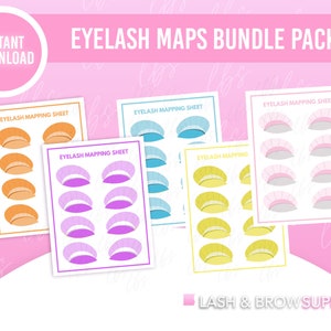 Eyelash Map Sheets, Eyelash Styling Guides, Printable, Lash Mapping ...