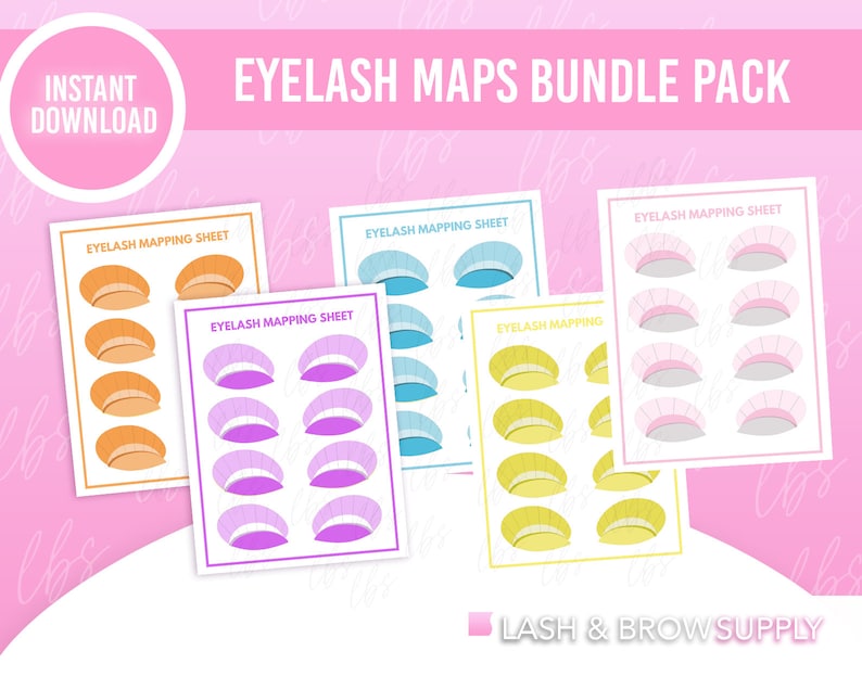 Eyelash Map Sheets Eyelash Styling Guides Printable Lash | Etsy
