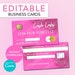 DIY Editable Business Cards Credit Card Business Card Pink | Etsy