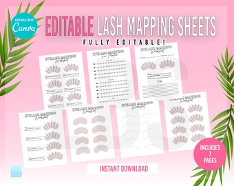 Lash Map Sheets, Printable Lash Mapping Sheets, Eyelash Extensions Form ...