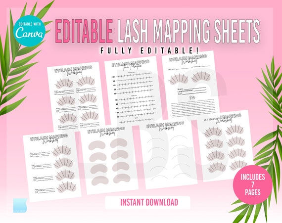 Lash Map Practice Sheets Eyelash Mapping Sheets Eyelash - Etsy